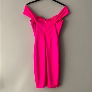 Fashion Nova | Dresses | Nwt Off The Shoulder Neon Pink Dress | Poshmark
